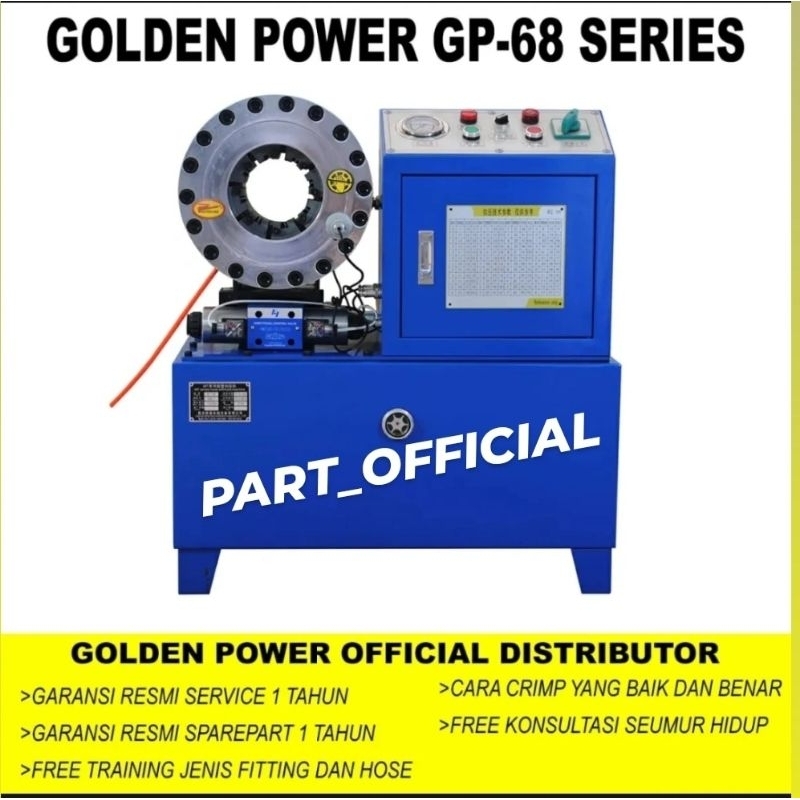 Jual Mesin pres selang hose hydraulic type GP-68 max 2" inch kawat 4 garansi 1 tahun dan free ...