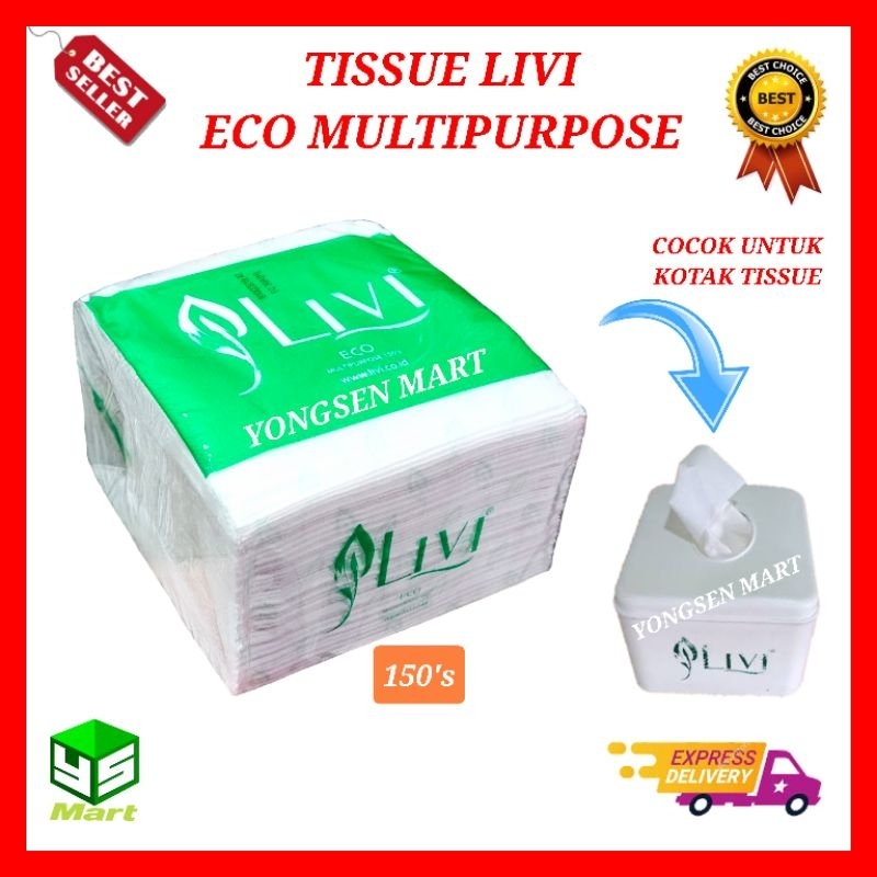 Jual Tissue tisu LIVI eco multipurpose 150's 150s tissue meja makan ...