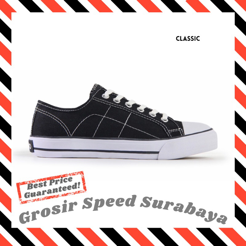 Jual Loggo Sepatu Classic Low Series Hitam Putih Sneakers Sepatu Kanvas ...