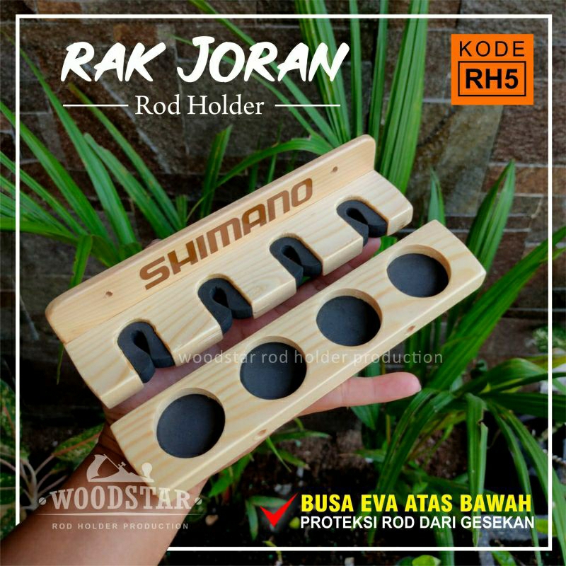 Jual Rak joran pancing rak joran tempel dinding bahan kayu jati belanda ...