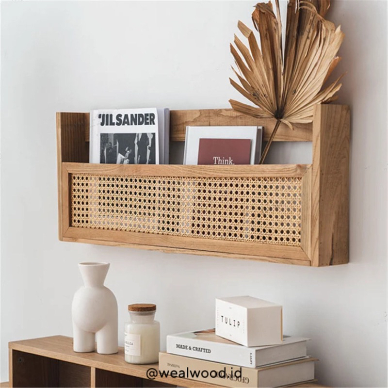 Jual Wealwood Rak Rotan Gantung Estetik / Rak Serbaguna / Wooden Rack ...