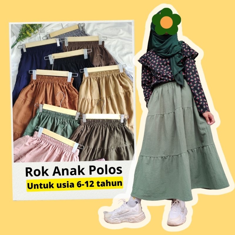 Jual Rok Anak Polos Rok Anak Perempuan Panjang Rok Panjang Anak ...