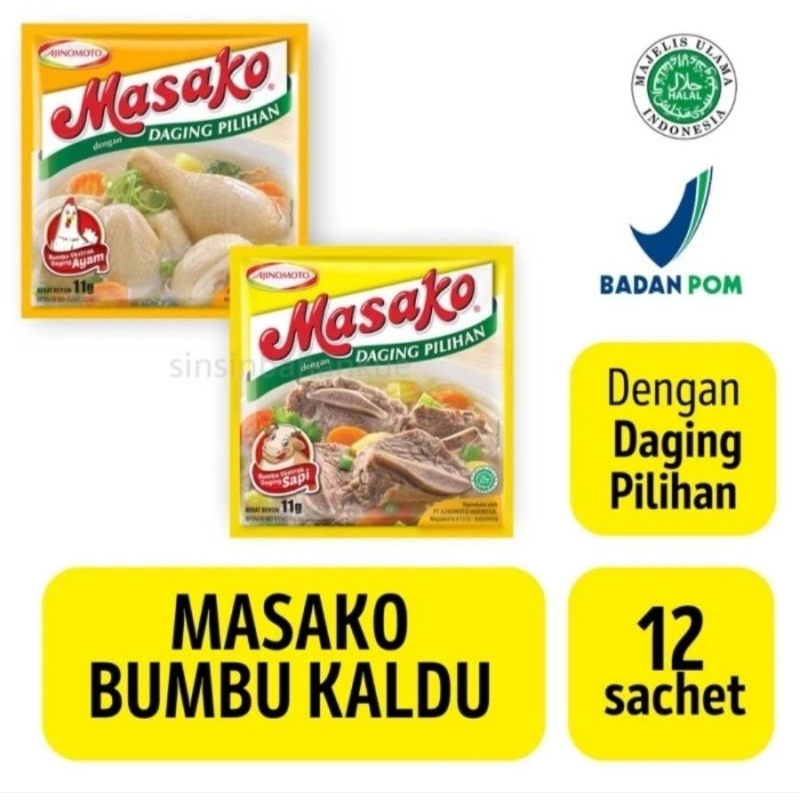 Jual masako kaldu sapi sachet isi 12 pc | Shopee Indonesia