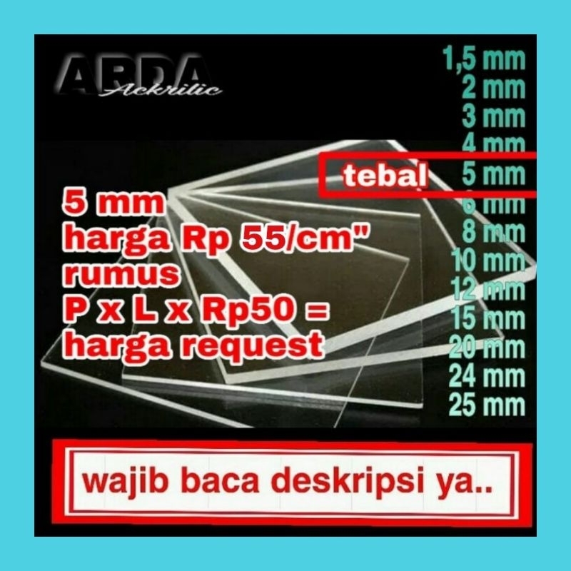 Jual Akrilik 5mm Rp 55/Acrylic clear custom size/Acrylic Lembaran 5mm ...