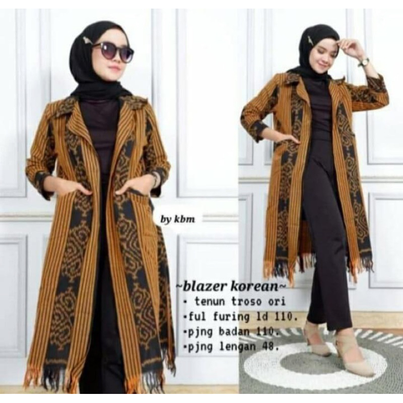 Jual blazer tenun motif Kalimantan tengah + free masker | Shopee Indonesia