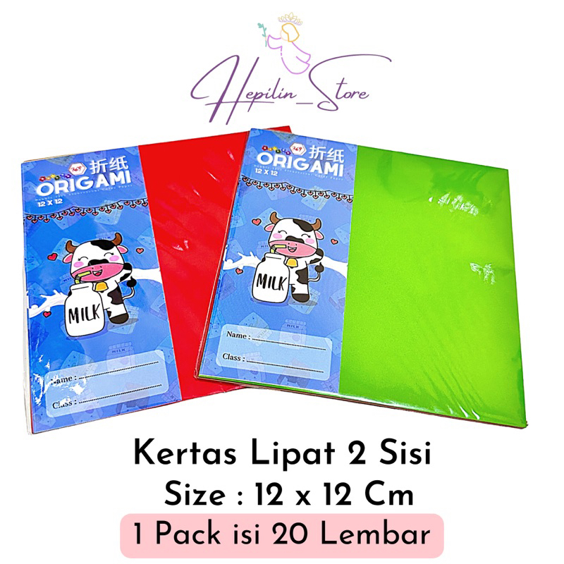 Jual Kertas Lipat 2 Sisi 12 Cm , 14 Cm , 16 Cm , 20 Cm / Origami Paper Prime Warna Fluorescent 2 ...