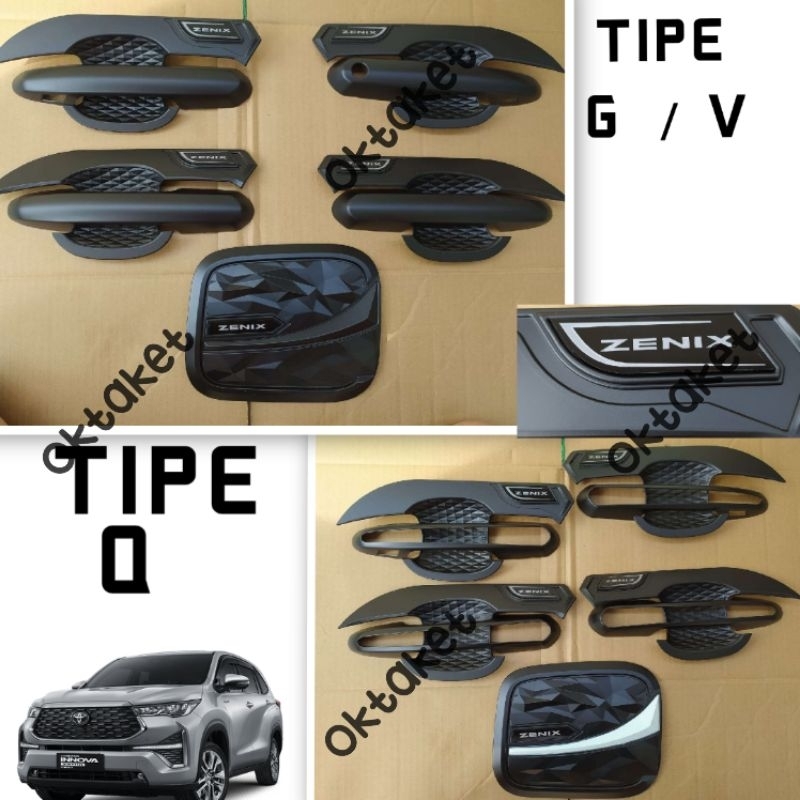 Jual paket outer handle tank cover Innova Zenix 2023 2024 Tipe Q V G hitam dop | Shopee Indonesia