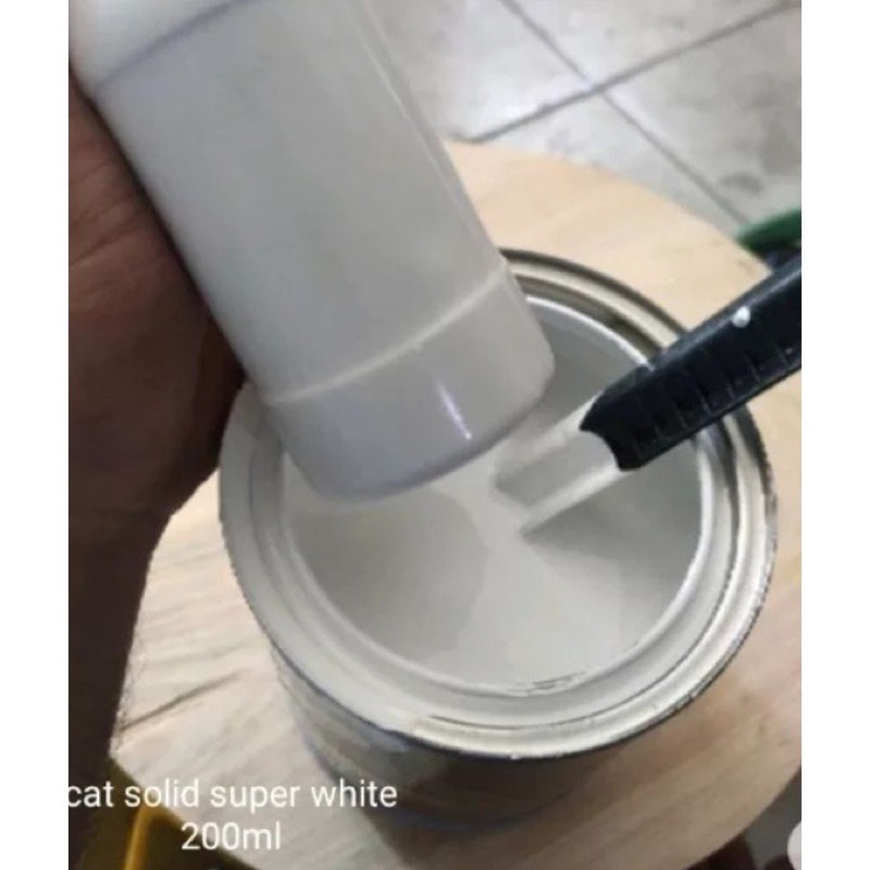 Jual cat putih super white 100ml byscp | Shopee Indonesia