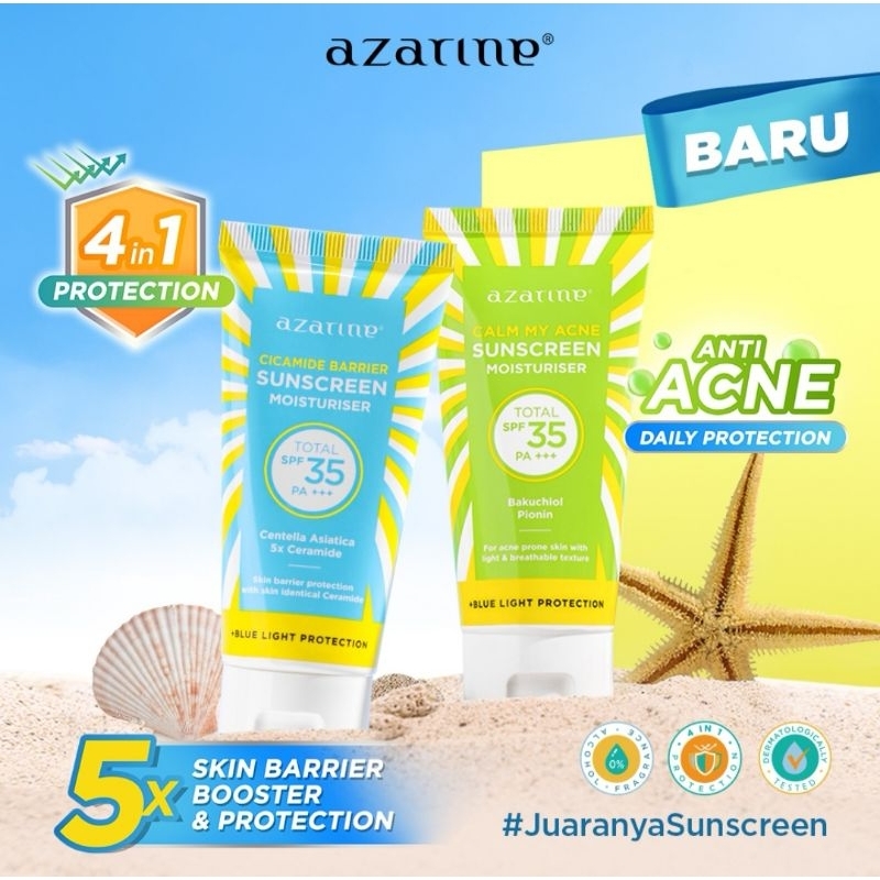 Jual AZARINE Cicamide Barrier Sunscreen Moisturizer SPF 35 PA+++ 40ml ...