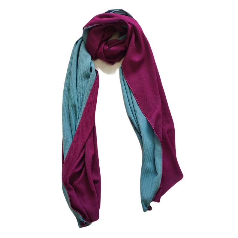 Jual Syal Leher Scarf Persegi Panjang Polos Pasmina Panjang Crepe Bolak ...