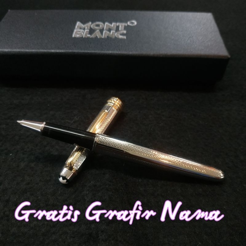 Jual Sign pen pulpen mewah Montblanc meisterstuck silver gold trim ...