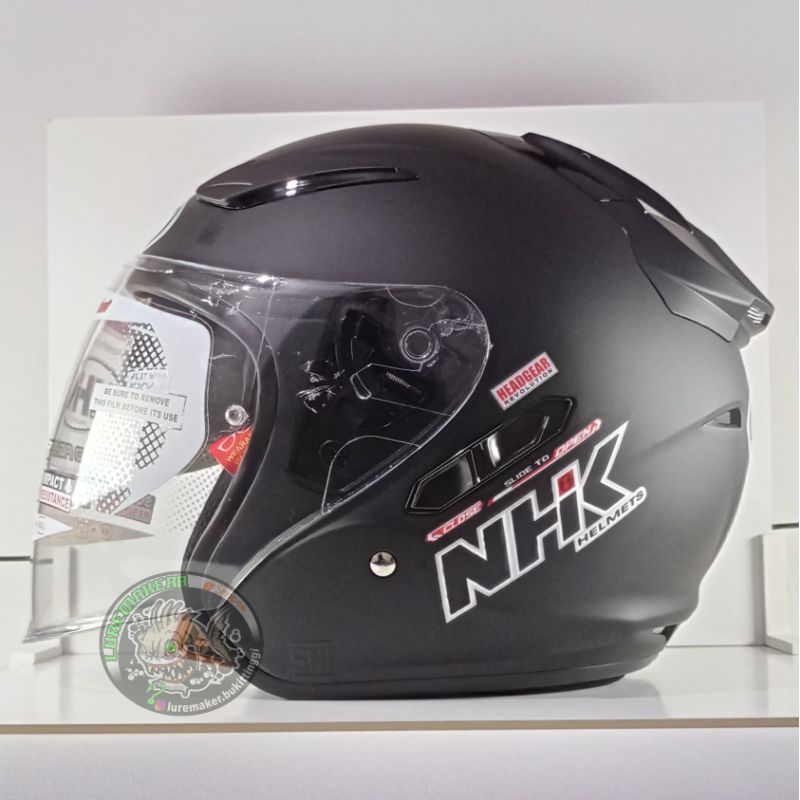 Jual HELM NHK R1 SOLID BLACK DOFF RED DOFF BLACK YELLOW | Shopee Indonesia