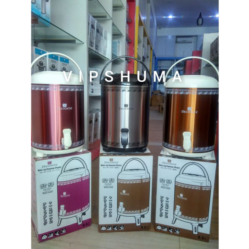 Jual DISPENSER DELVONTA WATER JUG 11,8 LITER TABUNG STAINLESS KAPASITAS ...