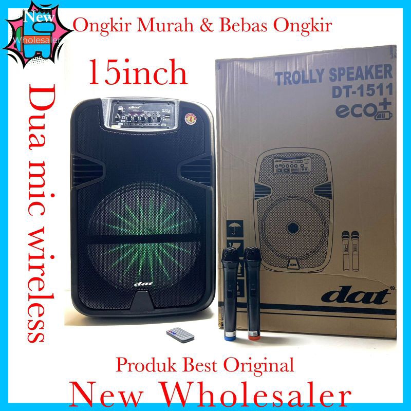 Jual speaker audio pa portable aktif wireless dat 1511 eco plus 15 inch ...