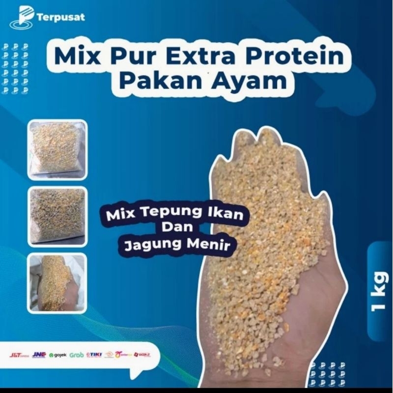 Jual Per 1 kg Pakan Ayam Mix Jagung menir + Tepung ikan + Pur ayam ...