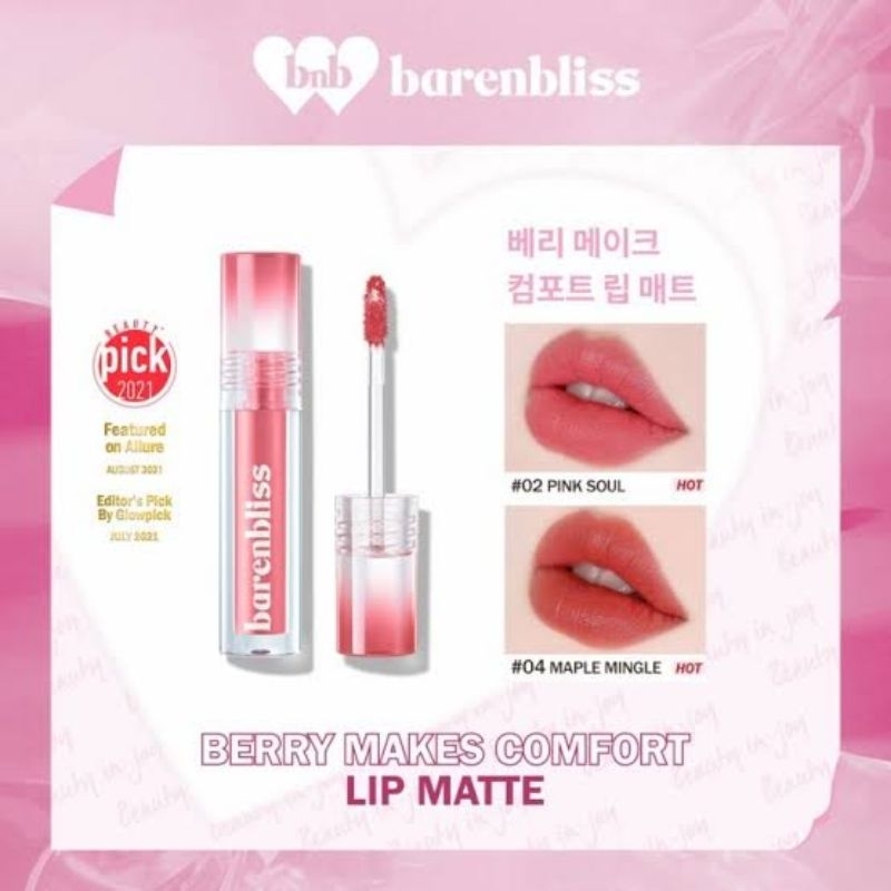 Jual BARENBLISS Makes comfort lip matte ( DAPAT 7 PCS ) | Shopee Indonesia