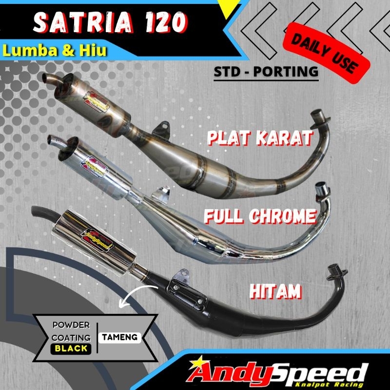 Jual Knalpot SATRIA 2TAK LUMBA HIU STANDAR RACING merk andy speed | Shopee Indonesia