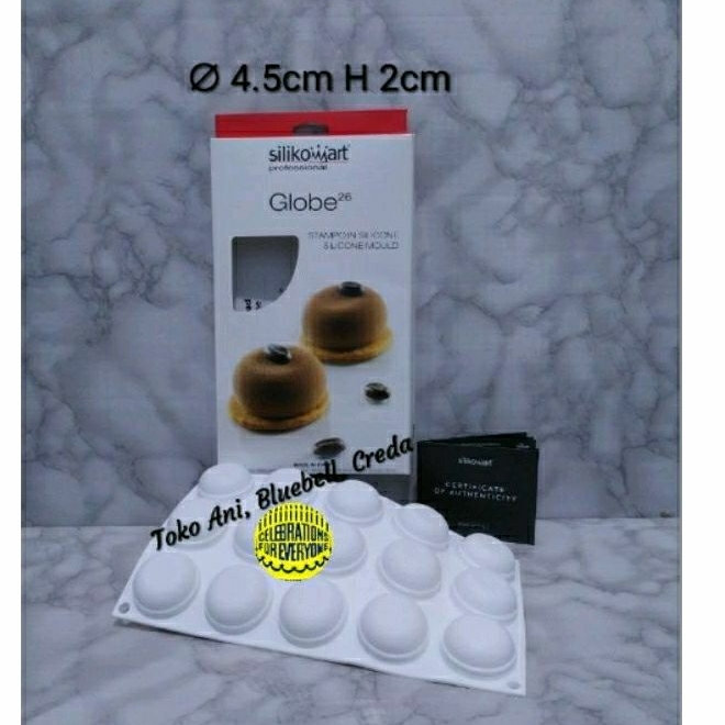 Jual Silikomart Silicone Mold Globe 26ml, ∅ 4.5cm H 2cm , 15 cavity ...