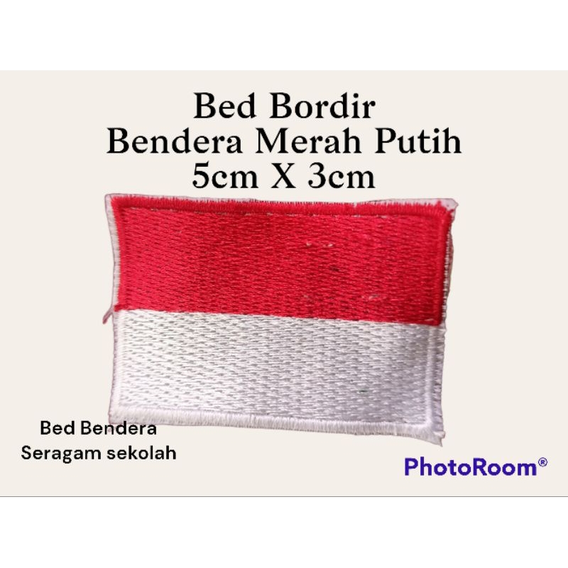 Jual Bed Bordir Bendera merah putih sekolah,bendera dada di seragam ...