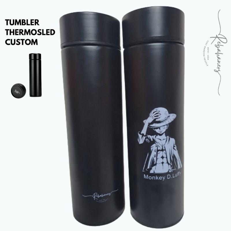 Jual Tumbler Thermos Led Anime One Piece Monkey D Luffy custom | Shopee ...