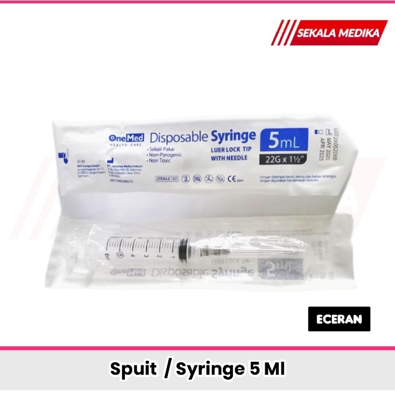 Jual SYRINGE 5 Ml DISPOSABLE SPUIT 5 CC / PCS | Shopee Indonesia