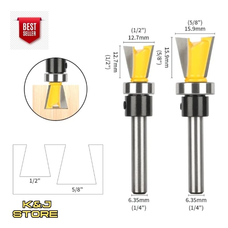 Jual Mata Profil Kayu Router Bit Carbide Dovetail Joint As 1/4 ...