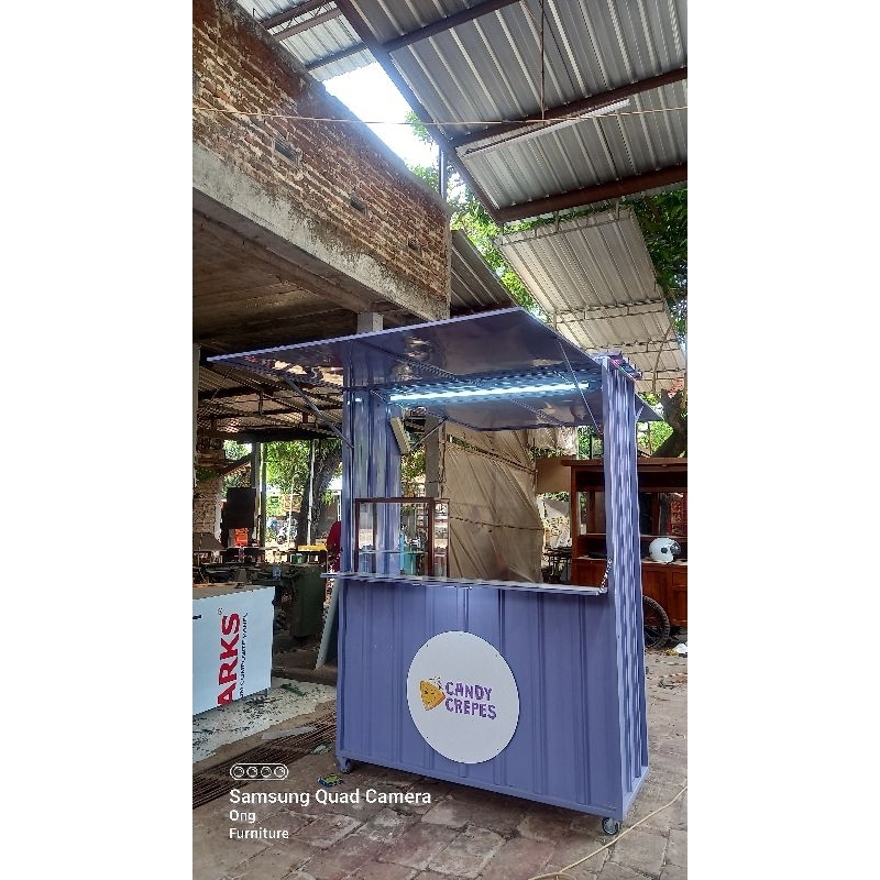 Jual gerobak jualan crepes / gerobak kontainer booth mini / kontainer ...