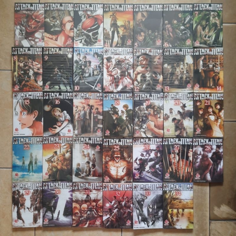 Jual Komik AOT Attack On Titan Fullset 1-34 Tamat Hajime Isayama Level ...