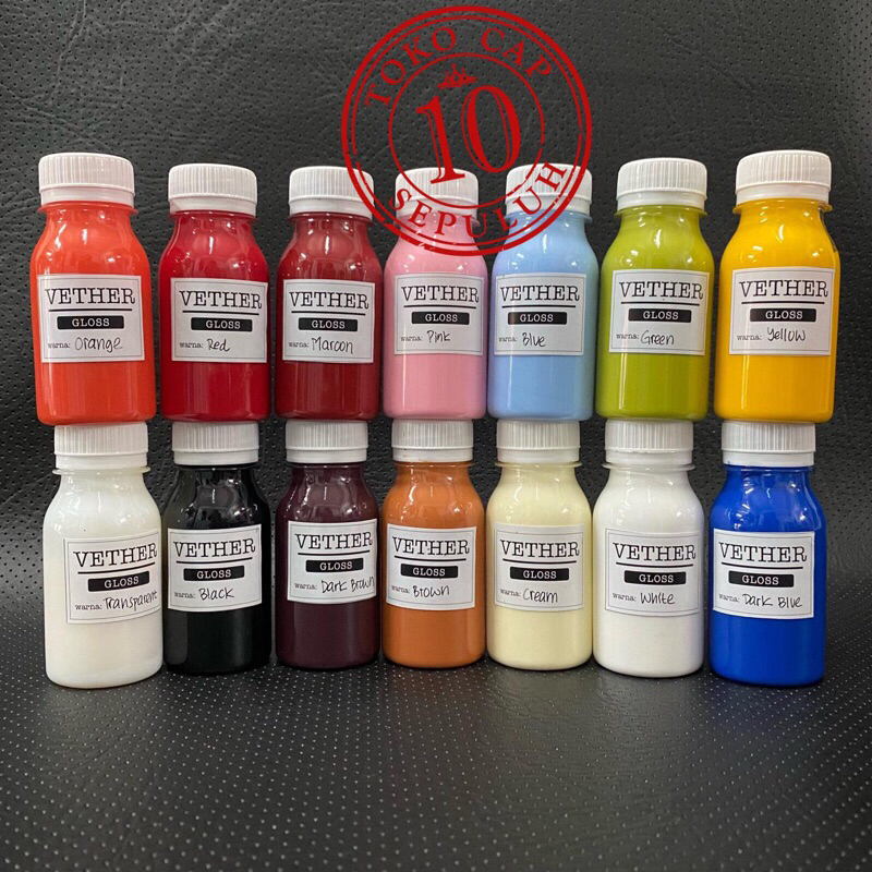 Jual Cat pinggir kulit spon imitasi Vether Gloss / Kilap 100ml | Shopee ...