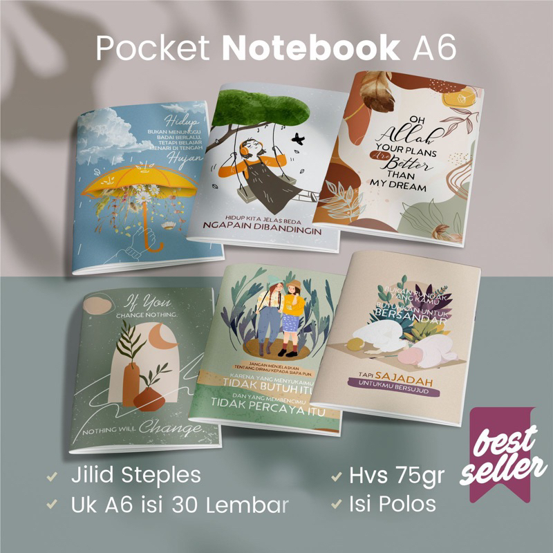 Jual NOTE BOOK POLOS | BLOKNOTE | NOTE BOOK A6 | BUKU SAKU | Shopee Indonesia