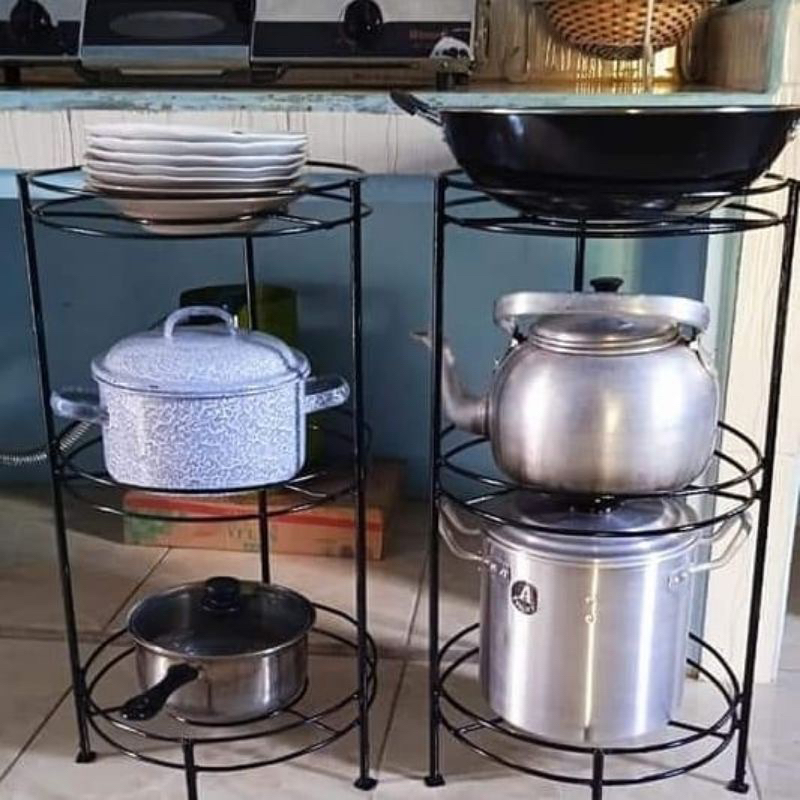 Jual Rak Panci Holder Organizer 3 Susun isi lemari dapur jadi rapi ...