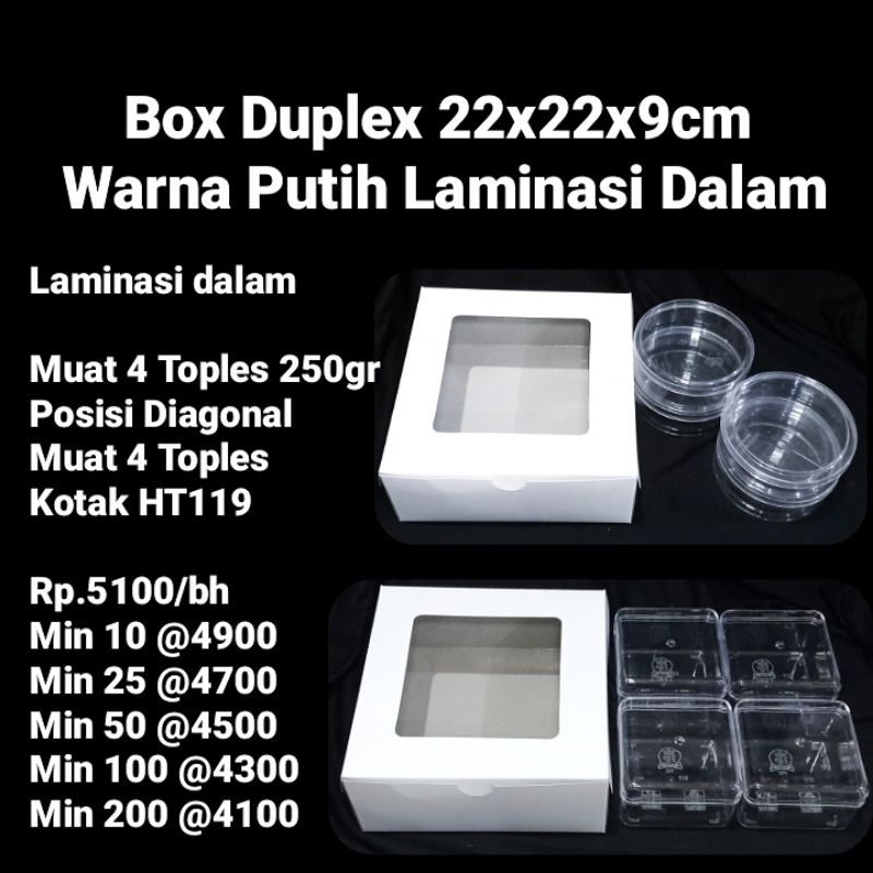 Jual Box Duplex 22x22x9cm Warna Putih Laminasi Dalam | Shopee Indonesia
