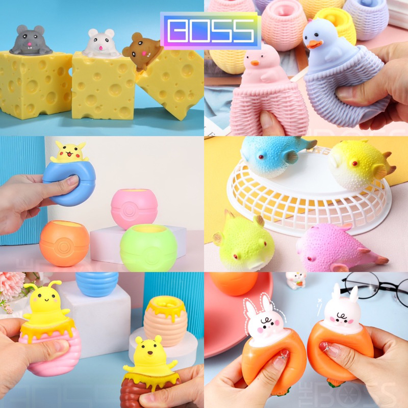 Jual BOSS-Squishy POP IT Viral AntiStress Tikus Ikan Ayam lebah kelinci ...