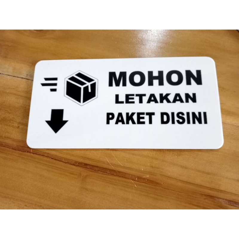 Jual Sign board akrilik mohon letakan paket label tanda kurir paket ...
