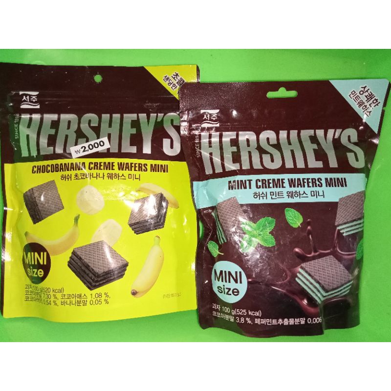 Jual hershey's wafer mint chock/ hershey banana | Shopee Indonesia