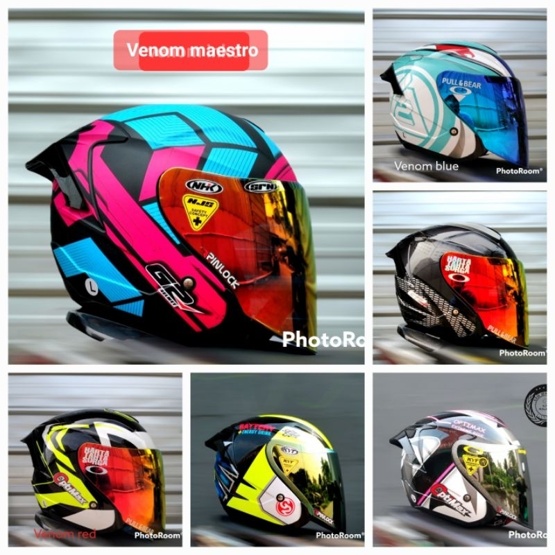 Jual HELM G2 OPTIMAX PAKET GANTENG VENOM VISOR WITH SPOILER, DAPAT 2 ...