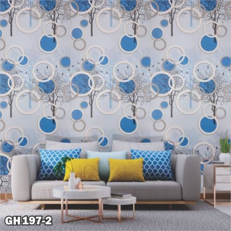 Jual POLKADOT 3D BULAT Wallpaper sticker dinding motif POLKADOT 3 dimensi lingkaran ukuran 45 cm ...