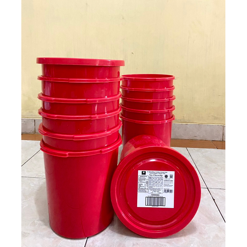 Jual Ember/ Toples/ Box / Wadah es krim diamond Bulat Tebal Serbaguna ...
