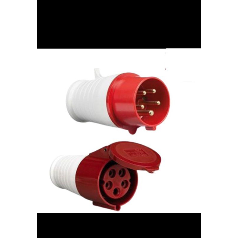 Jual Plug Industri Surface Mounting Socket Set 3 4 5 Pin 16 32 Ampere IP44 Tempel stop kontak ...