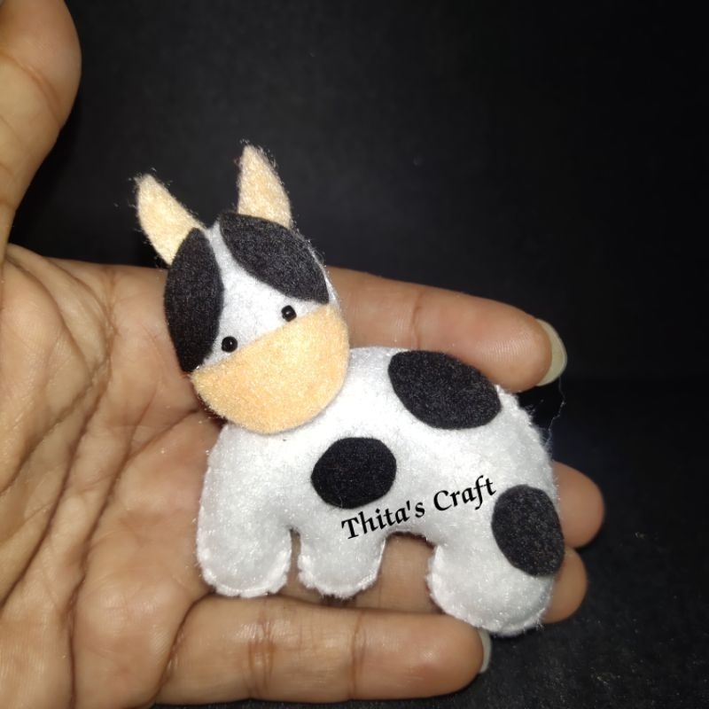 Jual Topping Hiasan Boneka Kreasi Prakarya Kain Felt Flanel SAPI COW ...
