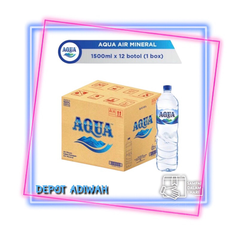 Jual Aqua pet 1500ml per karton (isi 12 botol) | Shopee Indonesia
