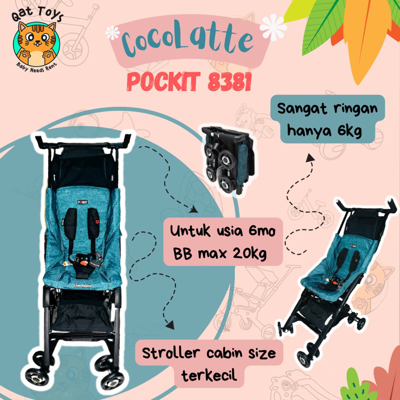 Jual SEWA STROLLER COCOLATTE POCKIT 8381 (LAKE BLUE) | Shopee Indonesia