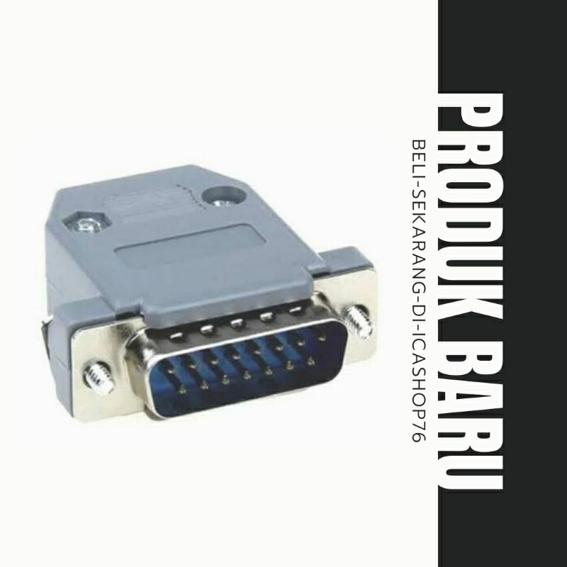 Jual COVER DB15 / CON SOLDER DB15 MALE 2 BARIS + COVER PLASTIK | Shopee ...