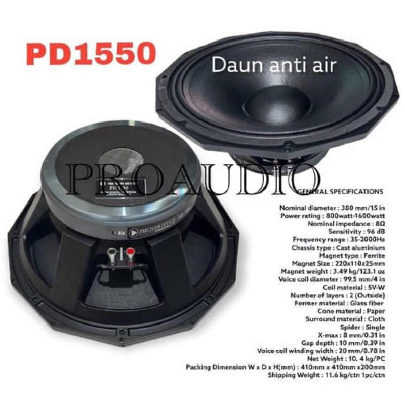 Jual Speaker Precision komponen Devices PD 1550 pd1550 PD-1550 15inch | Shopee Indonesia