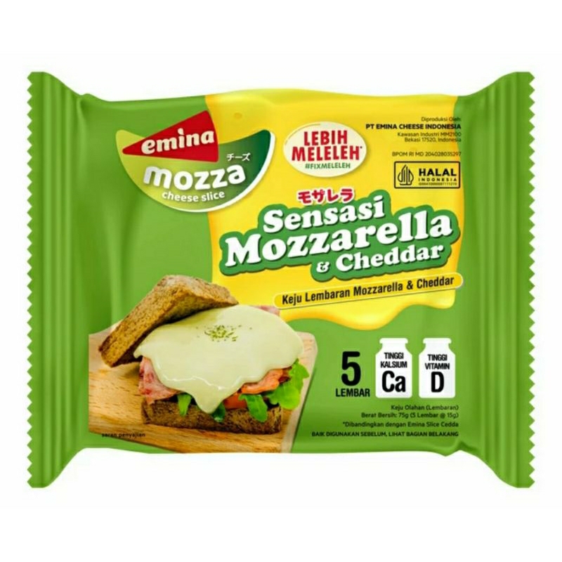 Jual Keju Mozzarella Slice Lembaran Emina 5 pcs 75gr | Shopee Indonesia