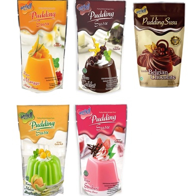 Jual nutrijell puding susu coklat 145, mangga 170gr, strawberry 145gr ...