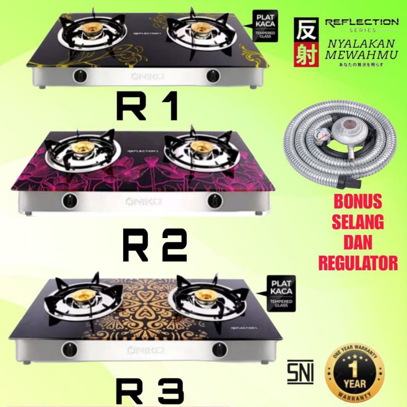 Jual Niko Reflection, R1/ R2 / R3 / R4 / Kompor Gas Kaca, 2 Tungku ...