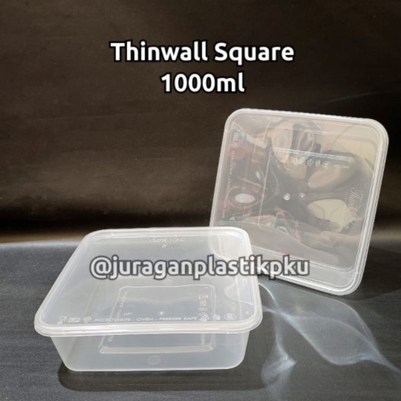 Jual 1000ml Sq Square Thinwall Kotak Makan Persegi Food Container