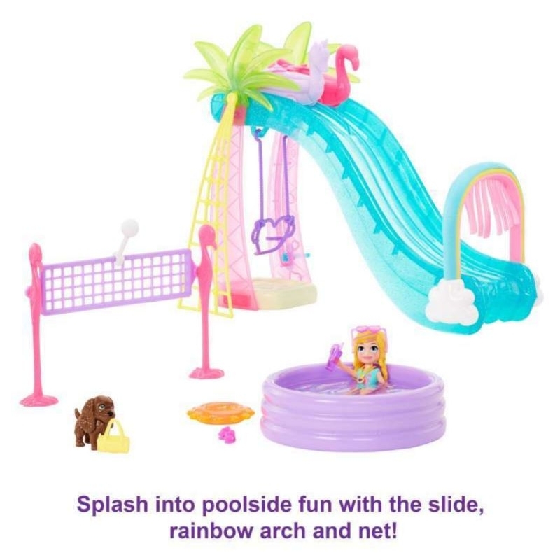 Jual Polly Pocket Sunshine Splash Park Playset Mattel Sliding Water ...