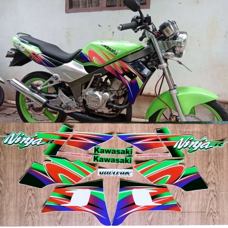 Jual Stiker striping ninja R kis 2002 hijau laminasi glosy | Shopee ...